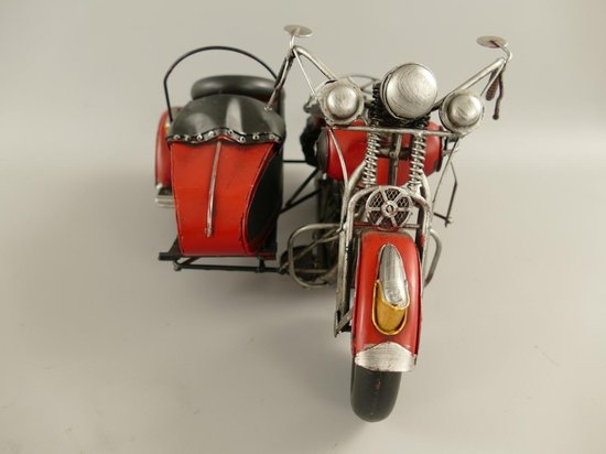 MadDeco - blikken - motor - rood - met - zijspan | bol