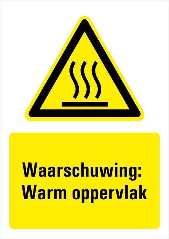 Waarschuwing voor automatisch startende machine sticker met tekst 210 x ...