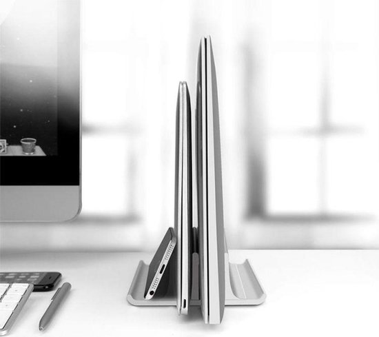 FlexyStands™ - Verticale Laptop Houder (Zilver) | Verstelbaar in ...