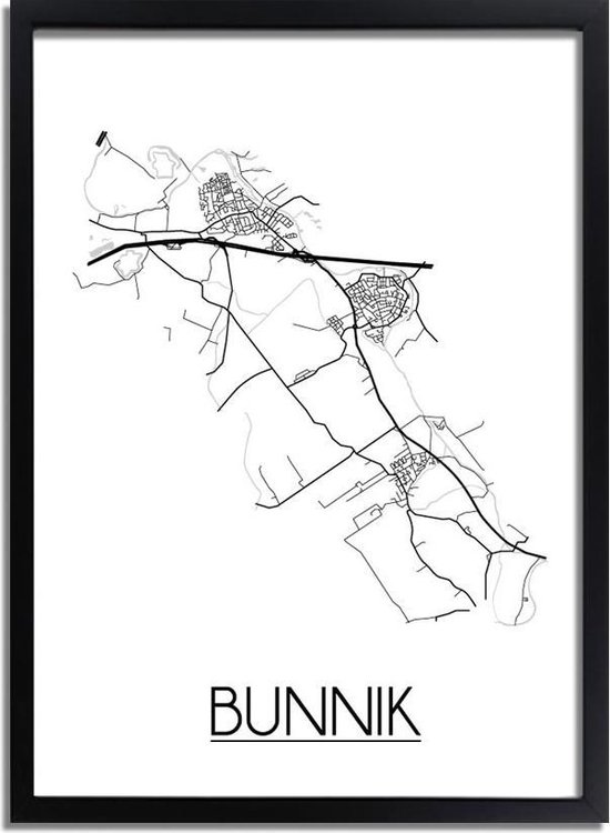 Bunnik Plattegrond poster A4 poster (21x29,7cm) - DesignClaudShop | bol.com