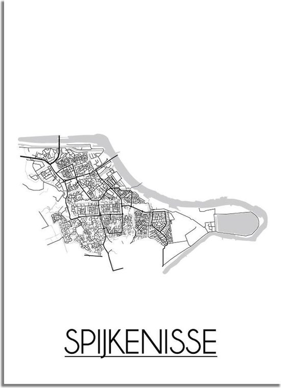 Spijkenisse Plattegrond poster B2 poster (50x70cm) - DesignClaudShop ...