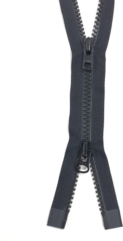 YKK rits Dubbele deelbaar bloktand, 8mm, ZWART, 75 cm, per stuk. | bol