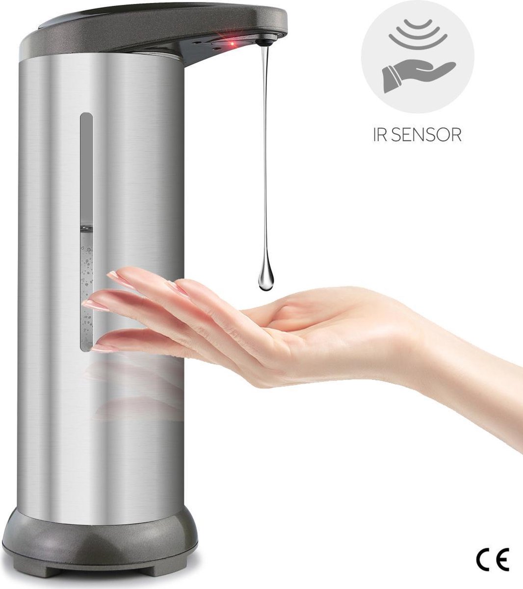 Automatische zeepdispenser - Grijs - RVS - Zeeppompje - Desinfectie ...