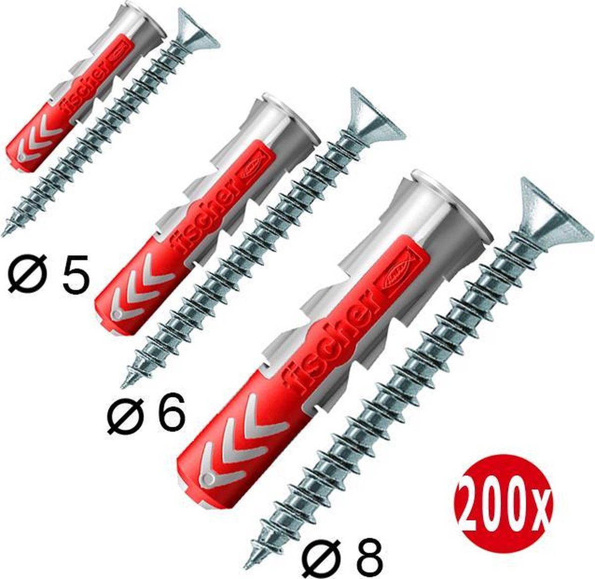 Fischer pluggen en schroeven assortiment Duopower (200 stuks) | bol.com