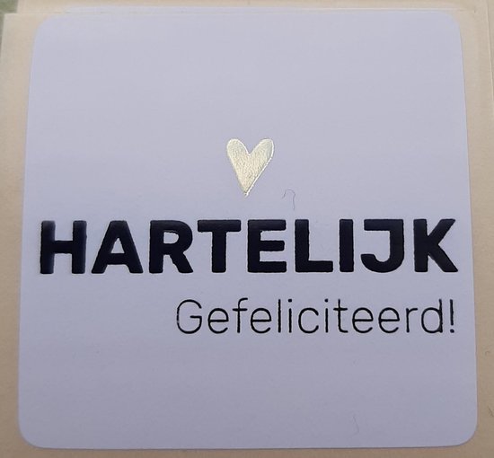 Wensetiket Hartelijk Gefeliciteerd! - Cadeausticker - Sluitsticker -... | bol.com