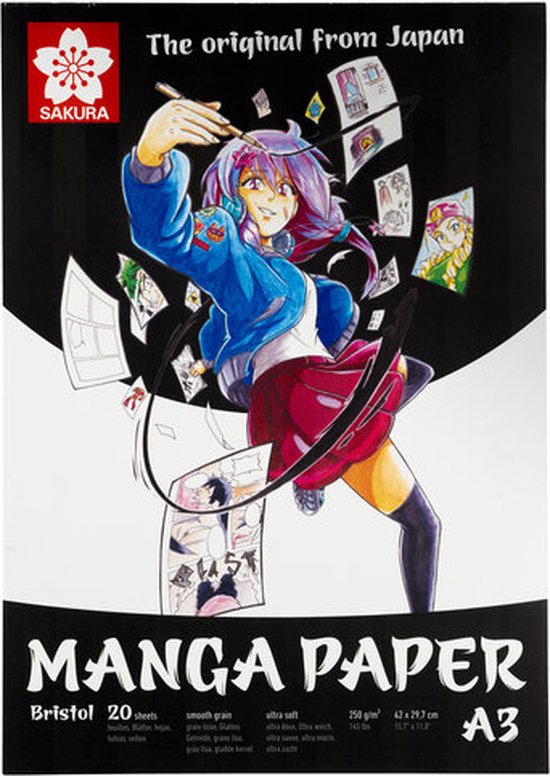 Manga Papier - Wit - A3 - 250 gram - Sakura - 20 vel | bol