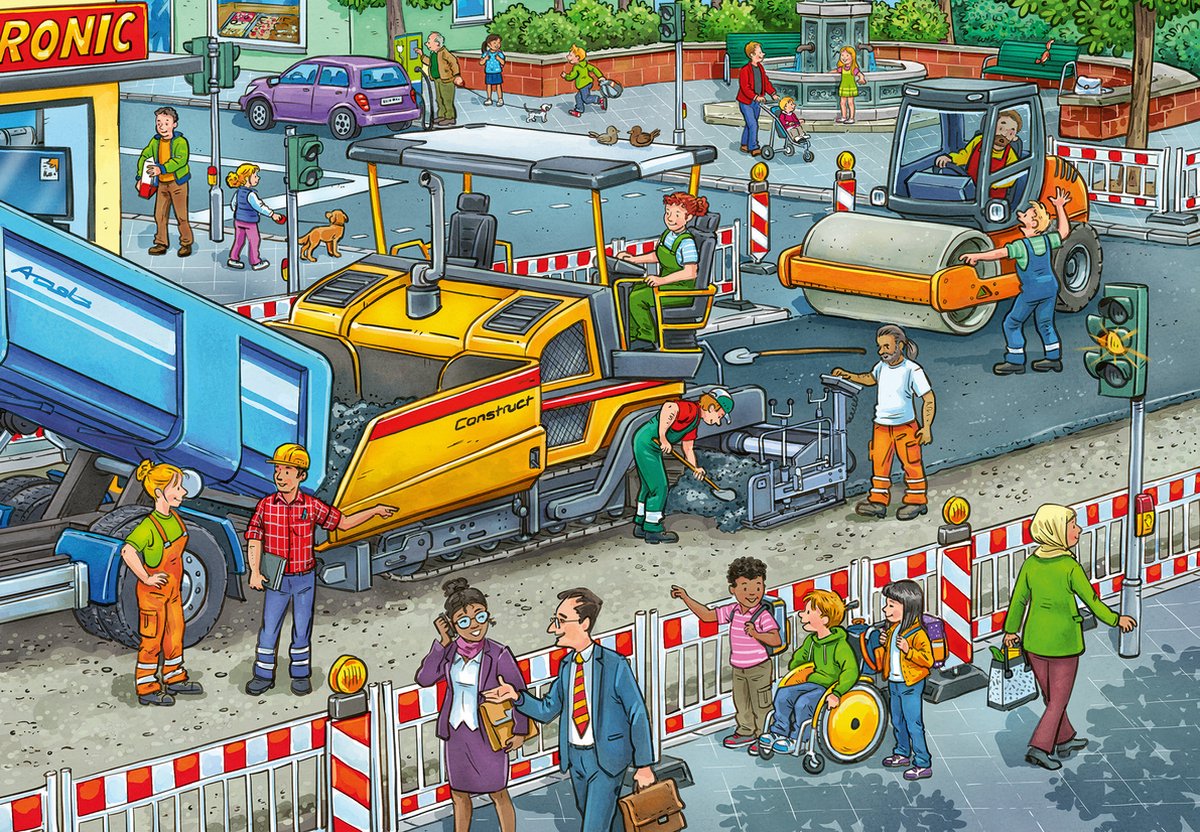 Ravensburger puzzel Werk aan de weg - Twee puzzels - 12 stukjes ...