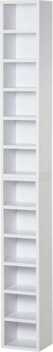 HOMCOM Cd-toren cd-rek vrijstaand rek tweedelige set met twee ...