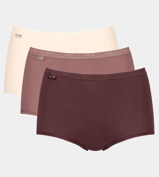 Sloggi - Dames - Basic - Maxi 3-Pack Holiday - Bruin - 58 | bol.com