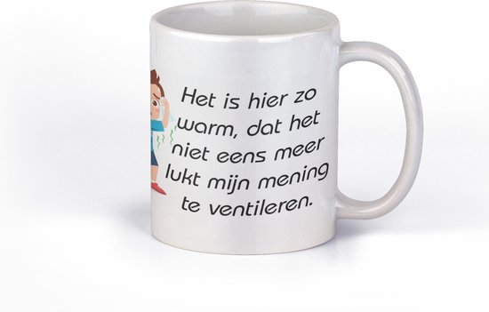 Grappige cadeau mok met tekst | het is hier zo warm dat het niet eens meer lukt mijn... | bol.com