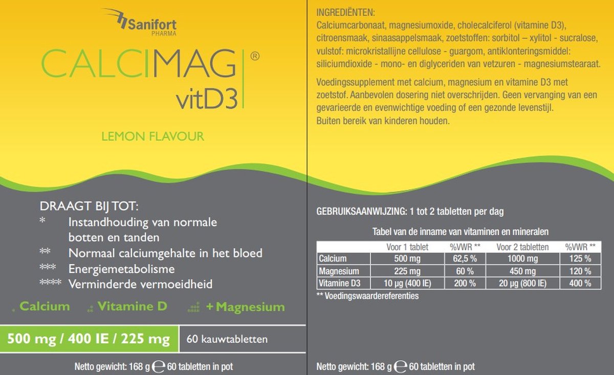 Calcimag complete formule Calcium + Magnesium + Vitamine D3 - 60 ...