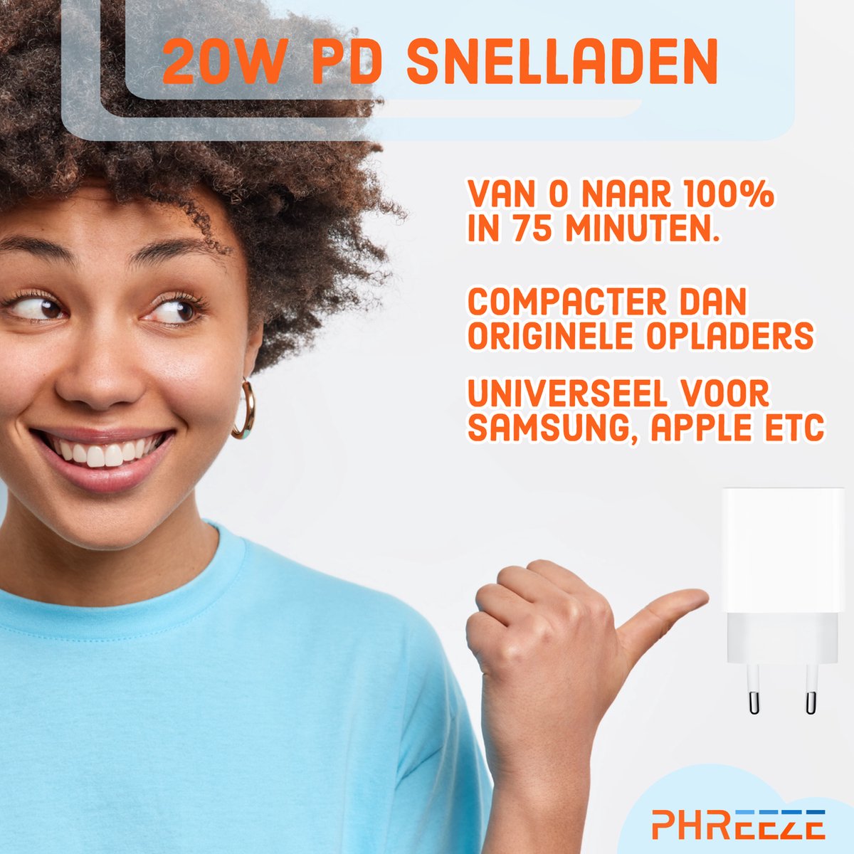 Quick Charge USB-C stekker met iPhone kabel – geschikt voor Apple ...