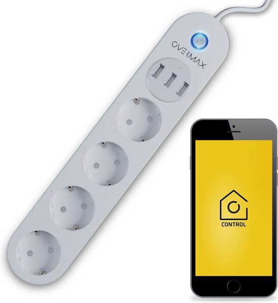 Overmax Flow Multi Control - stekkerdoos - 4 AC-poorten tot 2400 W - 3 ...