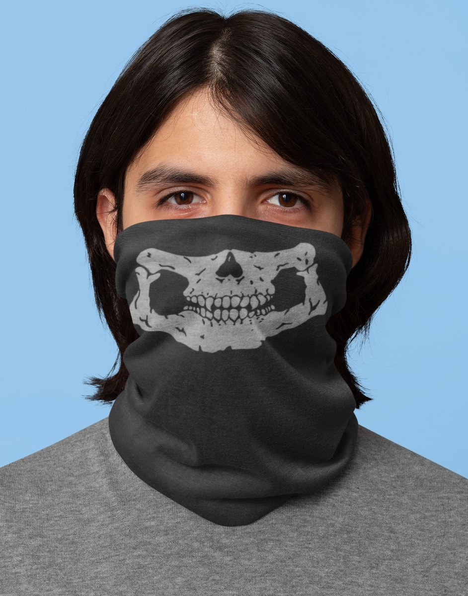 Half Gezicht Schedel Masker, Skelet, Multi Gebruik Bandana, Zwart Biker ...