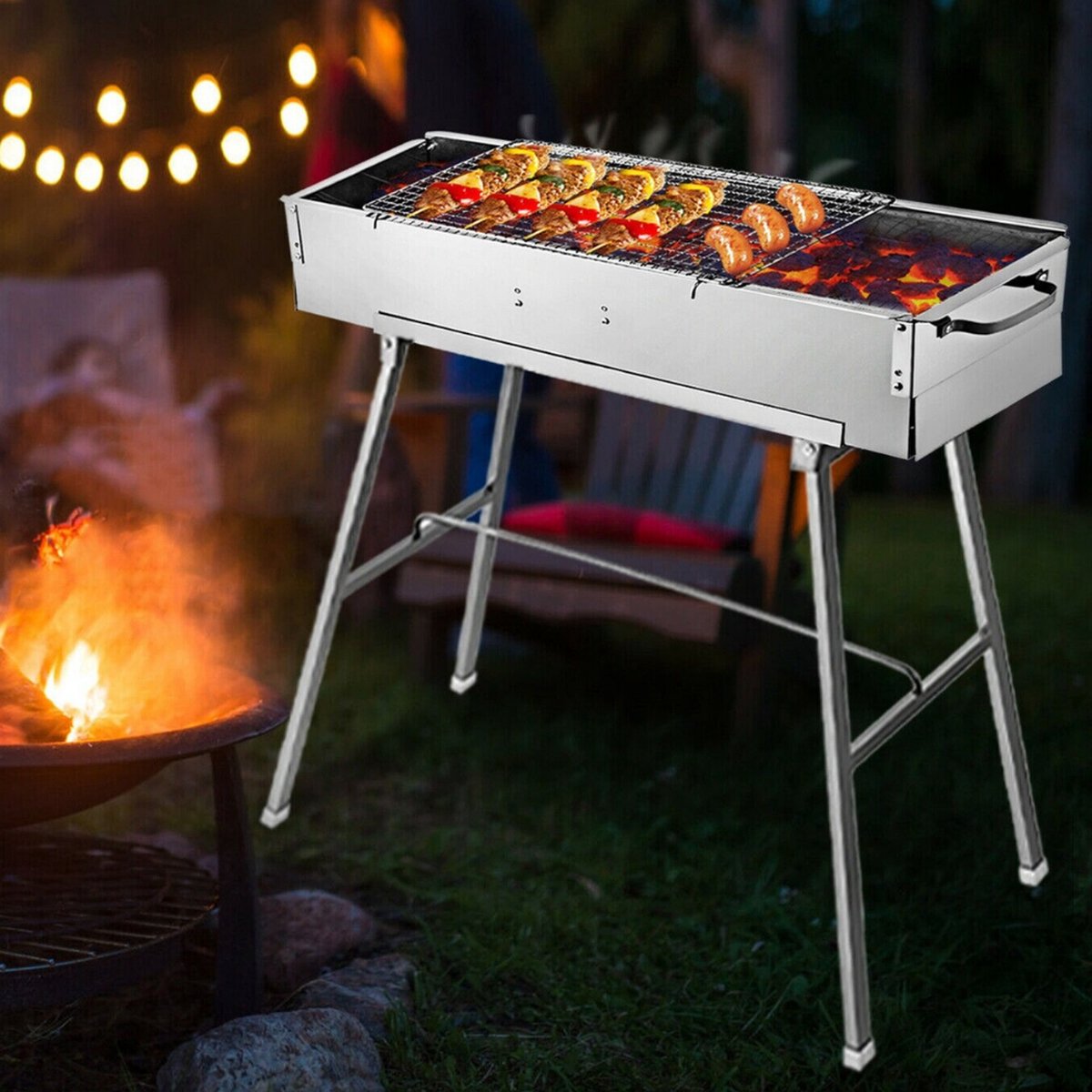 BBQ - Grill - Barbecue - Houtskool - Voor Tuin, Camping - Klein Formaat ...