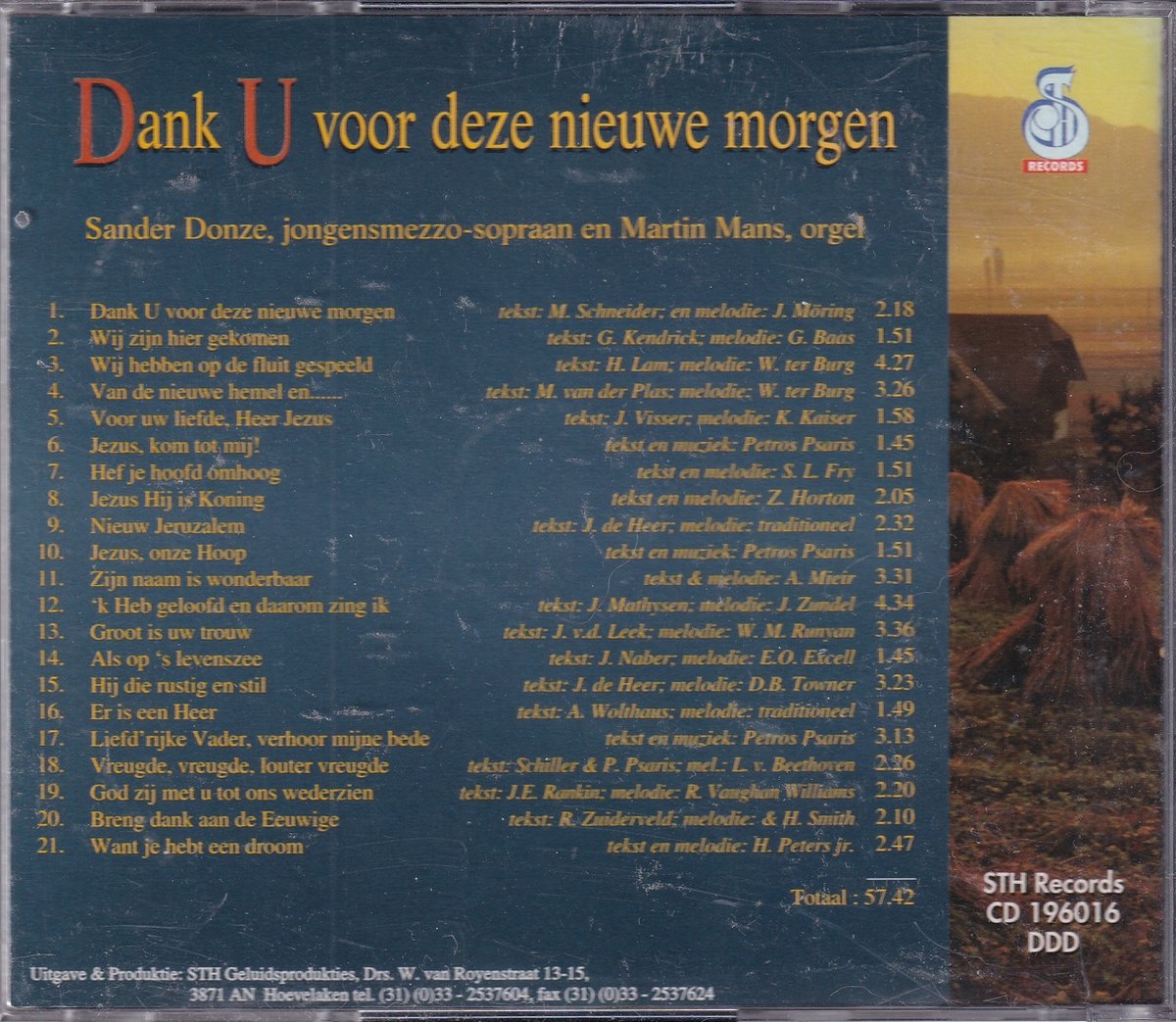 Dank U voor deze nieuwe morgen - Sander Donze, Sander Donze | CD (album) | Muziek | bol.com