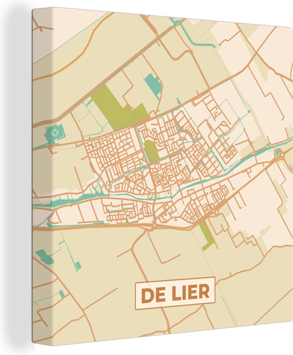 Toile Peinture De Lier - Plan de Ville - Carte - Vintage - Plan d'Etage ...