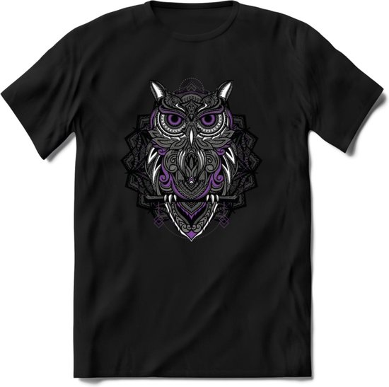 Uil - Dieren Mandala T-Shirt | Paars | Grappig Verjaardag Zentangle ...