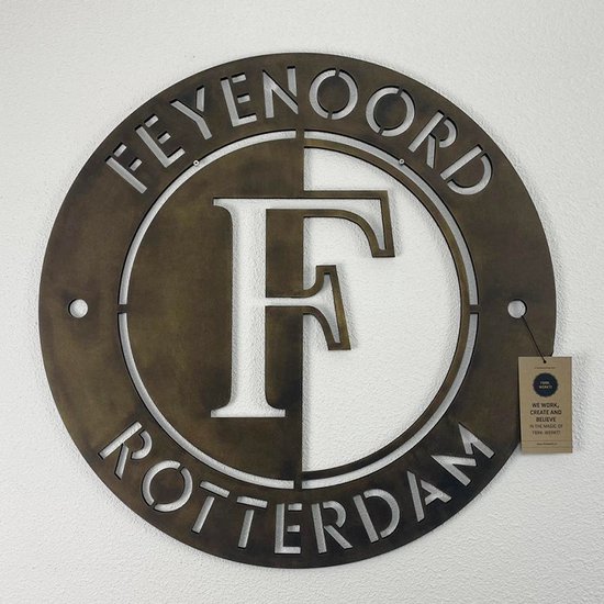 FootballDesign FEYENOORD. - 80 x 80 cm - Bronze Metallic ...