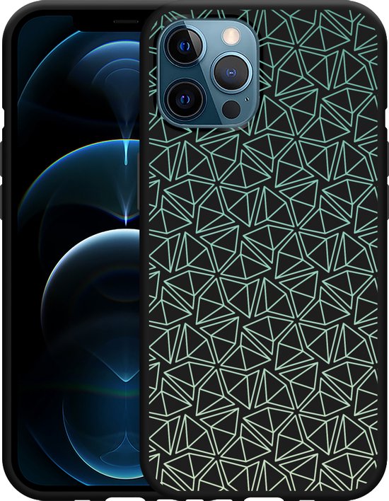 iPhone 12 Pro Max Hoesje Zwart Triangles - Designed by Cazy | bol.com