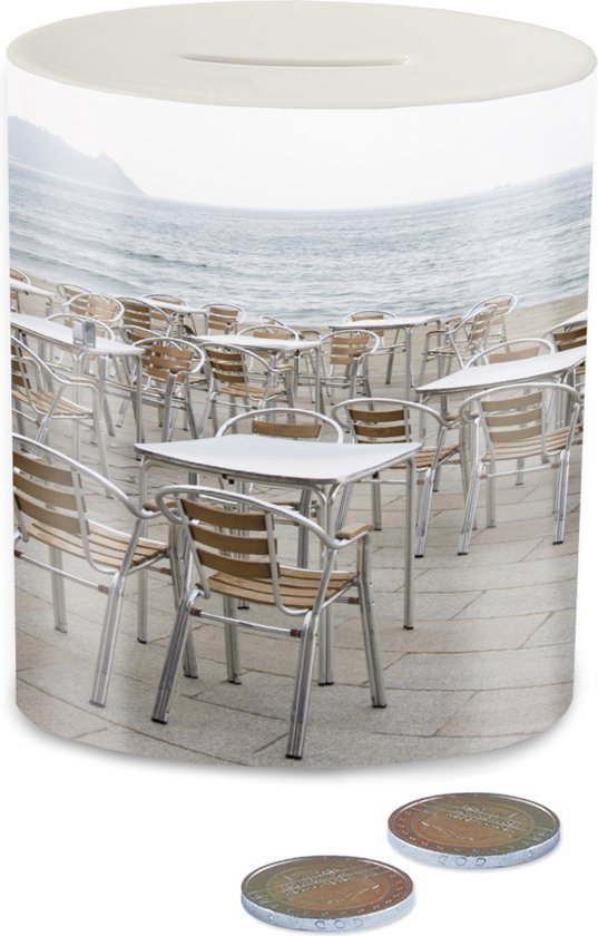 Spaarpot - Spaarblik - Terras aan het water in Spanje - Spaarpotten ...