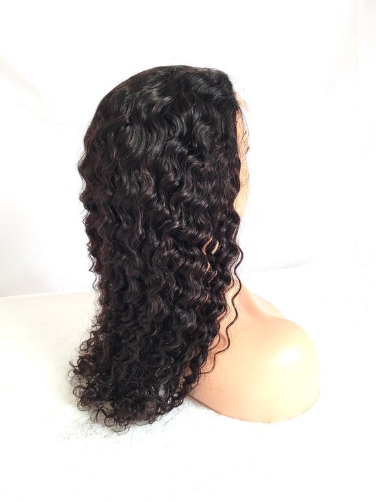 Braziliaanse Remy haren pruik 20 inch - (50,8 cm) donkerbruine diepe ...