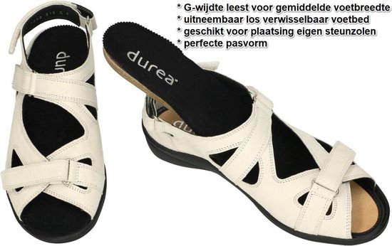 Durea -Dames - off-white/ecru/parel - sandalen - maat 37 | bol