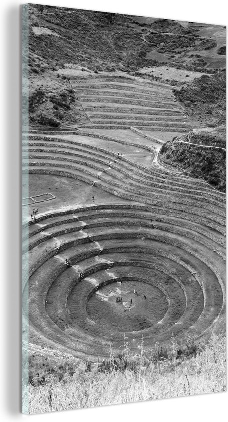 Peinture sur verre - Ruines de l'Empire Inca à Cuzco au Pérou - noir et ...