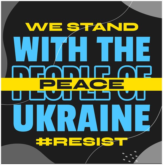 4x Stickers - Stand With People of Ukraine and Peace Vrede Geen oorlog ...