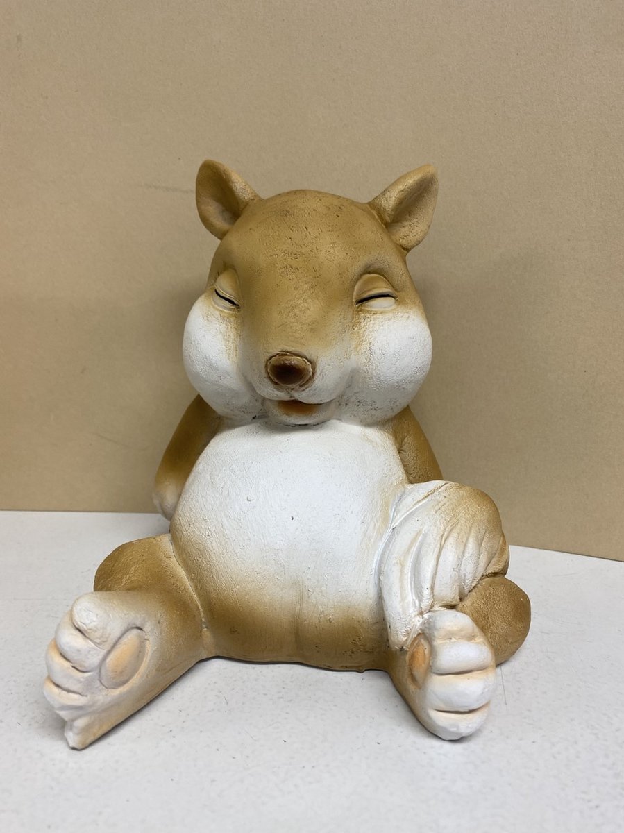 Decoratief polyresin slapend dier - eekhoorn - hoogte 20x19x17 cm ...