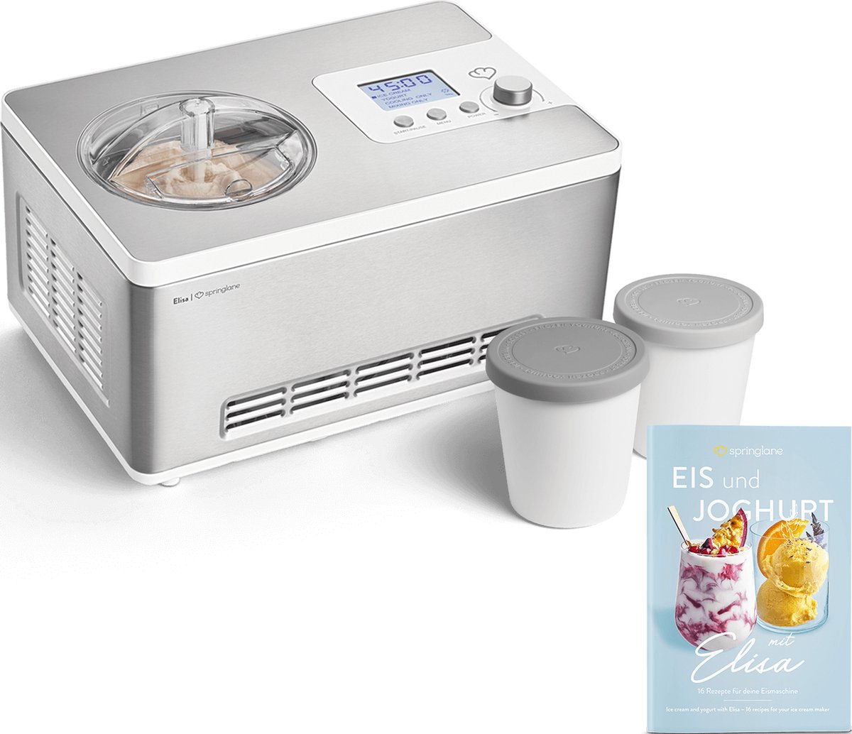 Springlane Zelfvriezende IJsmachine & Yoghurtmaker 2,0L - Elisa + 2 ...