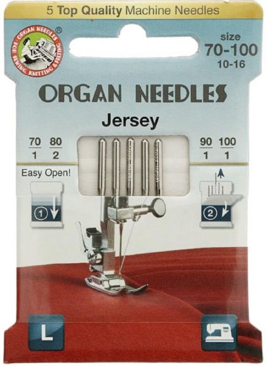 ORGAN NEEDLES ECO-PACK JERSEY 5 NAALDEN 70-100 naainalden naaimachinenaalden | bol