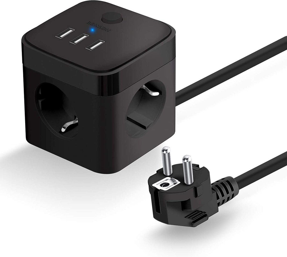 HOVNEE Stekkerdoos Cube USB, Stekkerdoos met USB ...