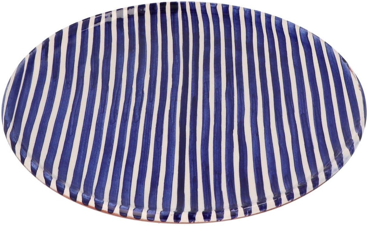 Casa Cubista - Ontbijtbord met small streeppatroon blauw 23cm - Kleine ...
