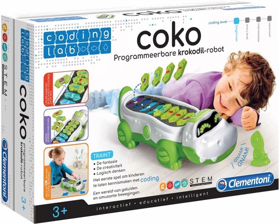 Clementoni Coding Lab Coko de Programmeerbare Krokodil-Robot + Licht en Geluid | bol.com