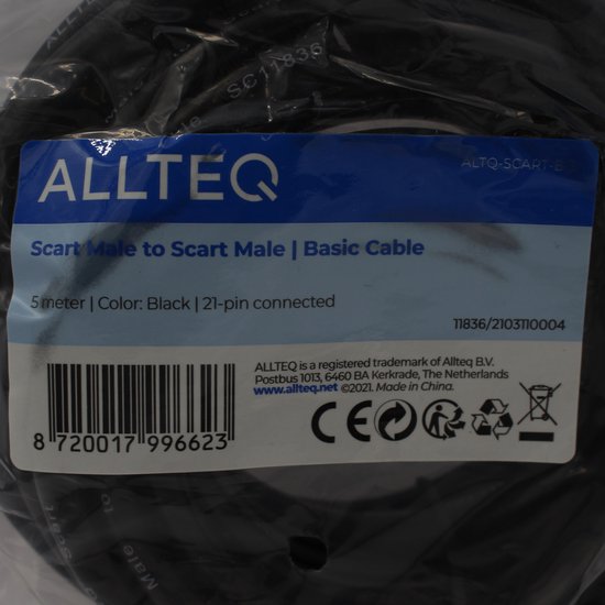 Scart kabel - 5 meter - Allteq | bol
