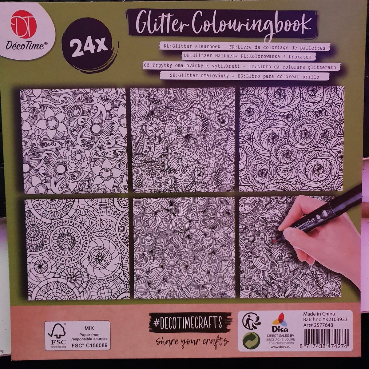 Decotime - Glitter Kleurboek - Patterns | bol.com