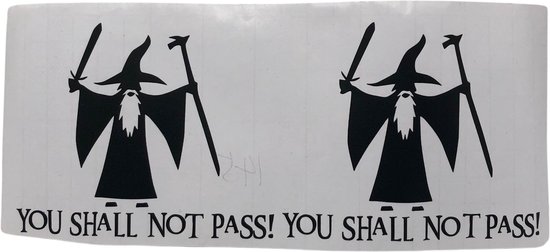 You shall not pass sticker, autosticker, koelkaststicker, muursticker ...