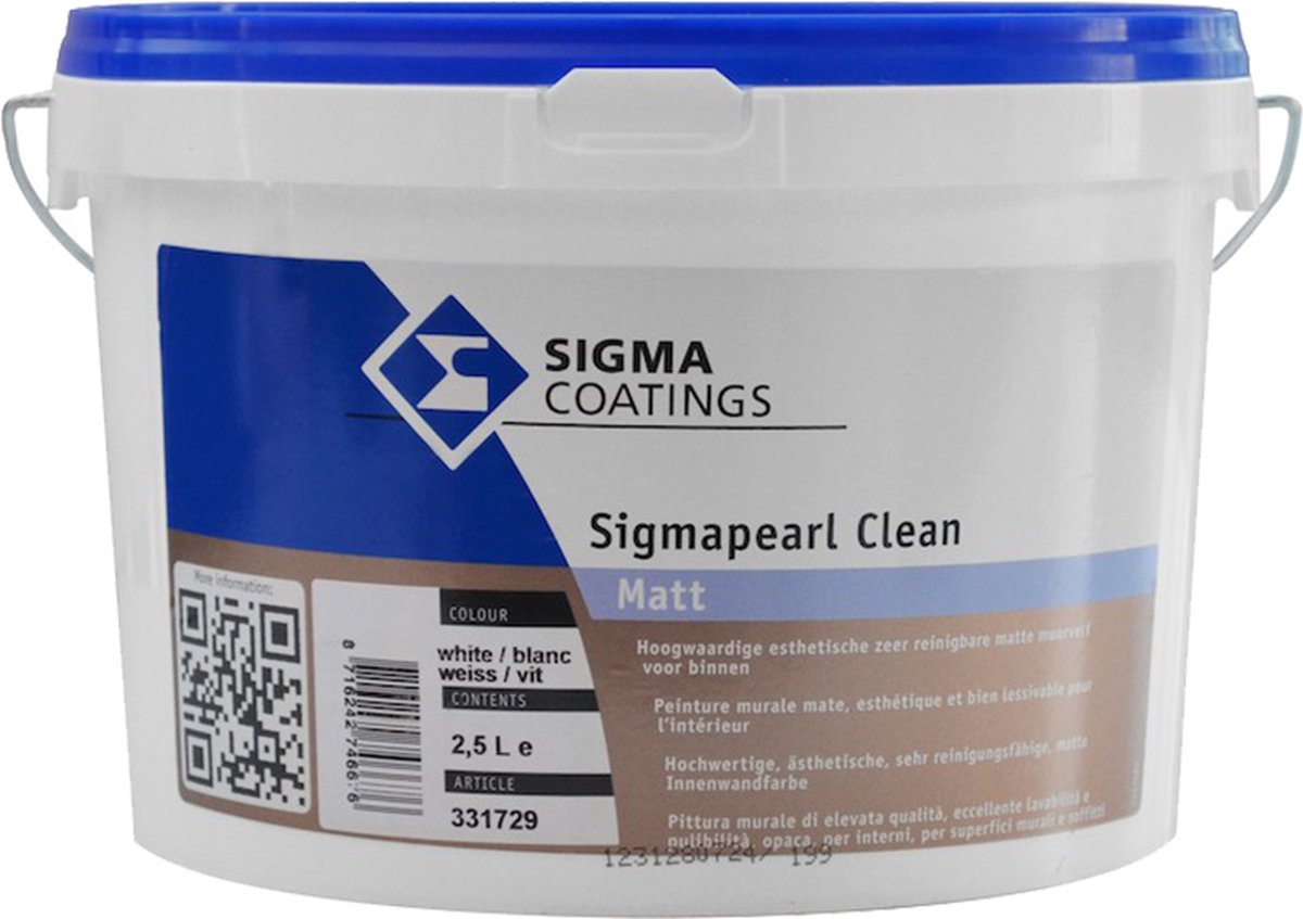 Sigma Pearl Clean Matt 2,5 Liter 100% Wit | bol.com