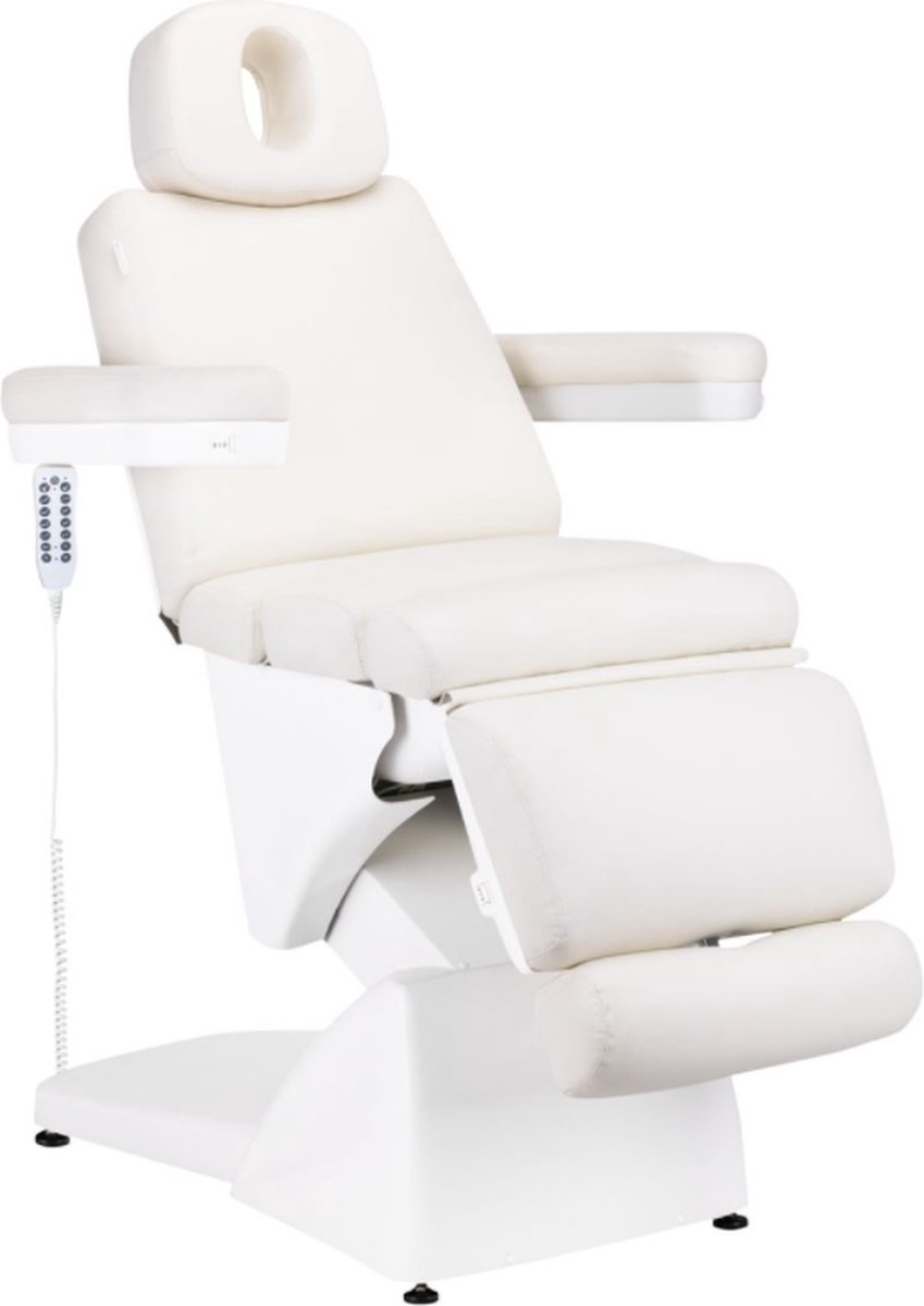 Cosmetische Stoel - Elektrische Stoel - Leer - Wit - 180x87x60 | bol.com