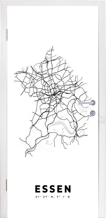 Deursticker Stadskaart – Zwart Wit - Kaart – Essen – Duitsland ...