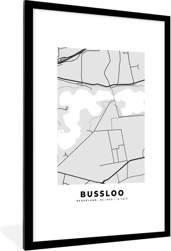 Fotolijst incl. Poster - Bussloo - Stadskaart - Nederland - Plattegrond ...