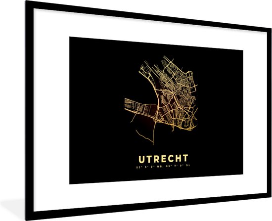 Fotolijst incl. Poster - Stadskaart - Utrecht - Kaart - Plattegrond ...