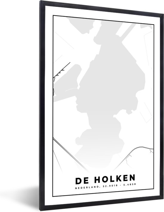 Fotolijst incl. Poster - Plattegrond - De Holken - Friesland ...