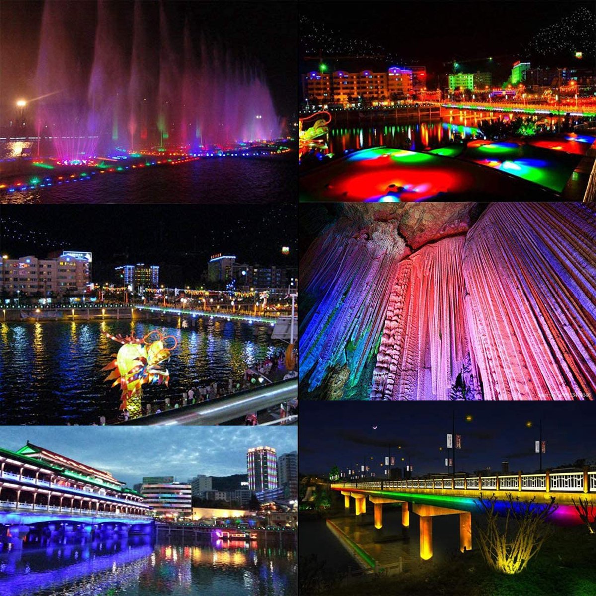 Elfeland RGB LED Zwembadlamp - Zonne Energie Zwembadverlichting ...