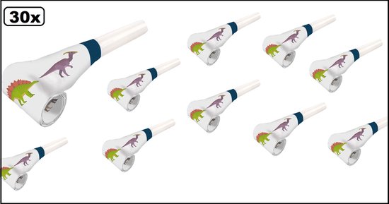 30x Fluitje roltong Dinosaurus - Fluit roltong verjaardag thema feest ...