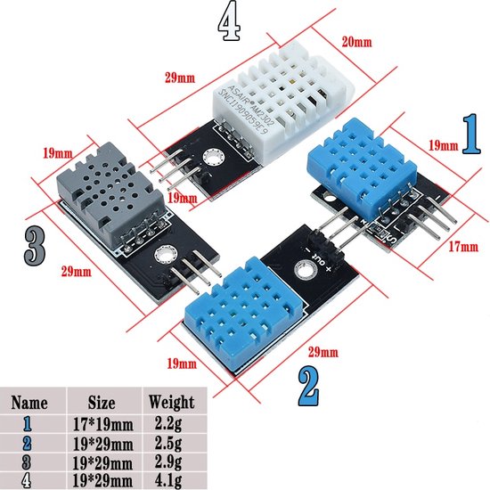 DHT-11 Digitale Temperatuur En Relatieve Vochtigheid Sensor Module | bol