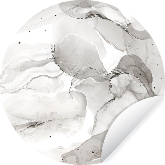 WallCircle - Muurstickers - Behangcirkel - Marmer - Zwart - Bellen - ⌀ 30 cm -... | bol