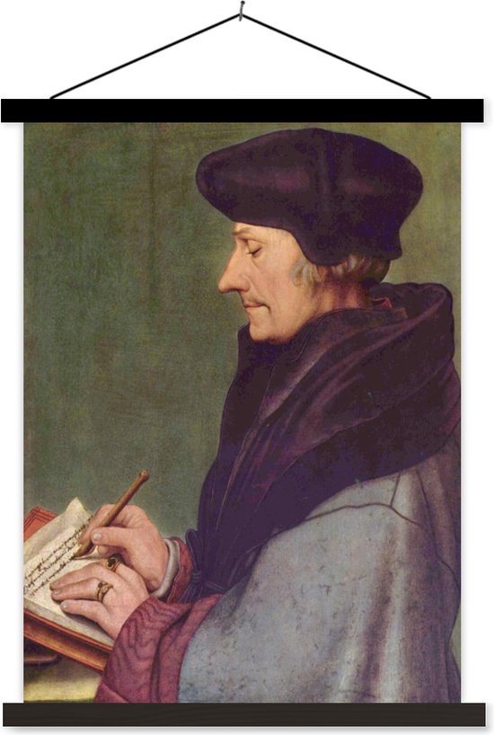 Affiche scolaire - Portrait de Desiderius Erasmus - Peinture de Hans ...
