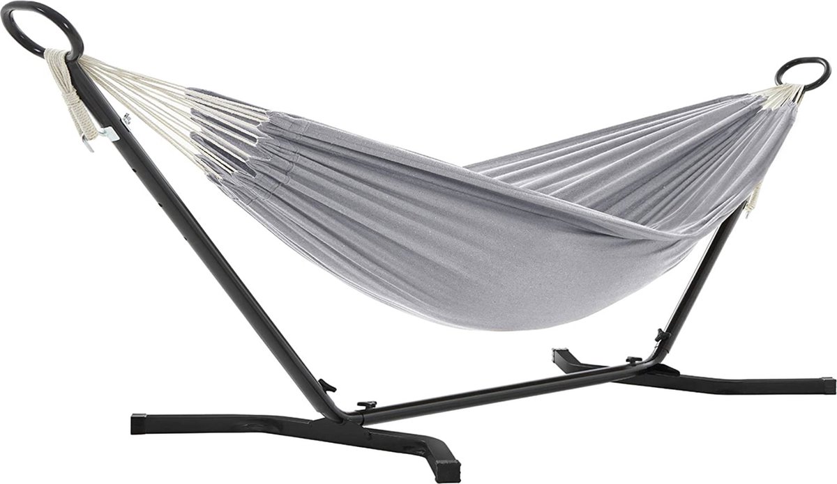 SONGMICS Hangmat met frame, 210 x 150 cm, verstelbaar in 5 ...